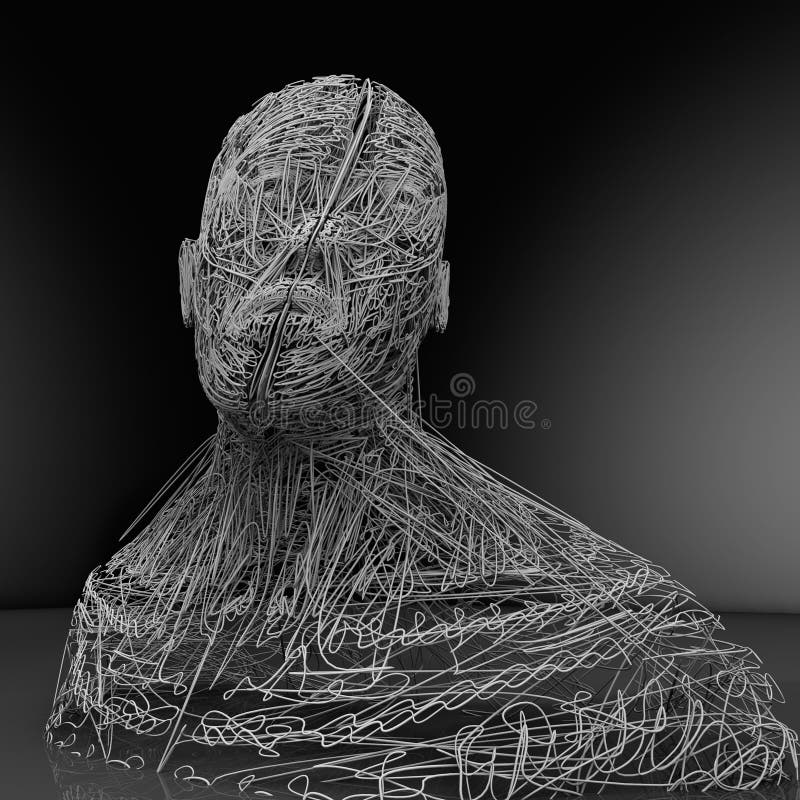 Human Figure Made with Lines Stock Illustration - Illustration of clear ...