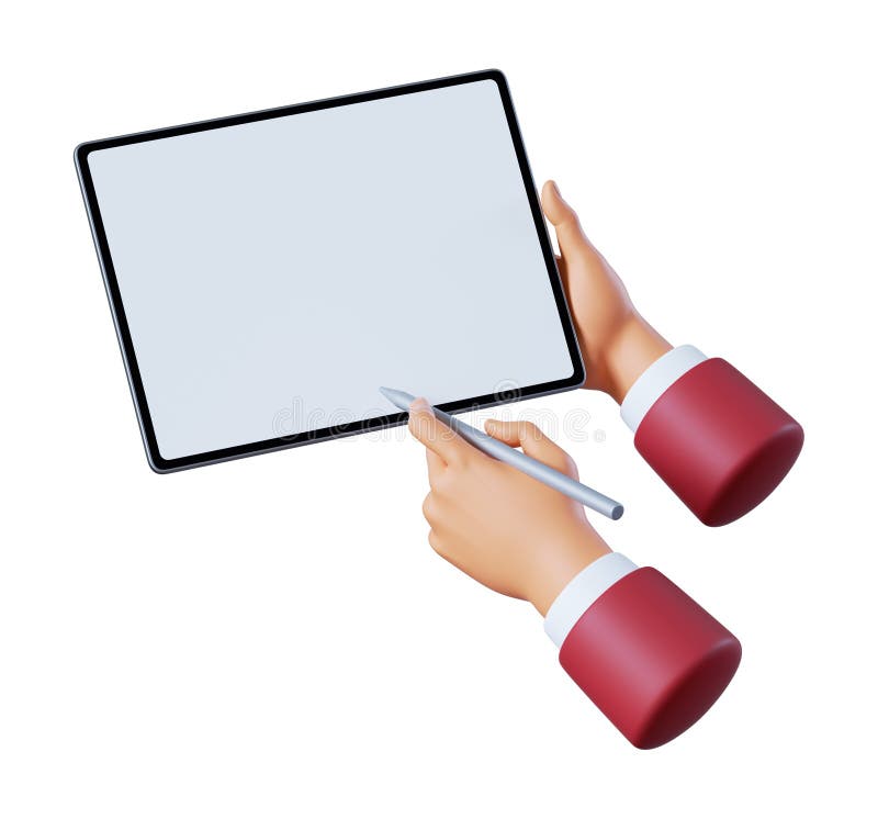 3d Render, Human Hands Hold Abstract Digital Device with Blank Screen ...