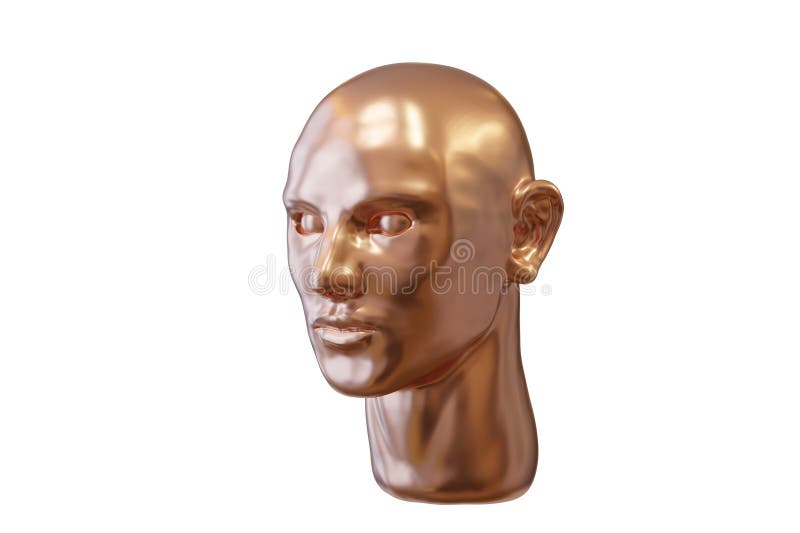3D Render of Human Head Isolated on White Background. Stock Image ...