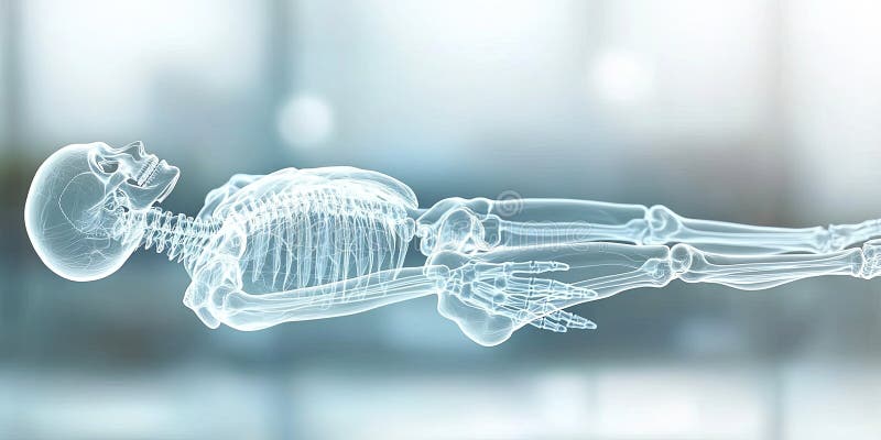3D Render of a Human Skeleton Lying on Its Back Stock Illustration ...