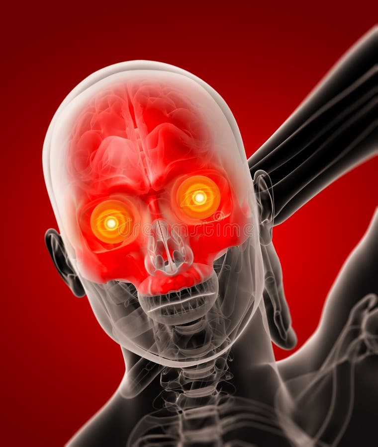 3D Rendering Illustration of Human Skull Stock Illustration ...