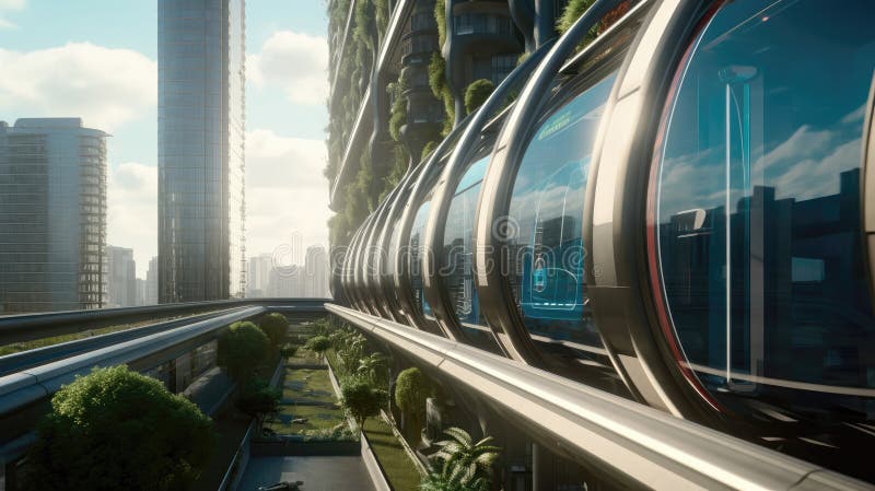 3D Render Hyperloopconnected Highrise Apartment Building. Generative AI ...