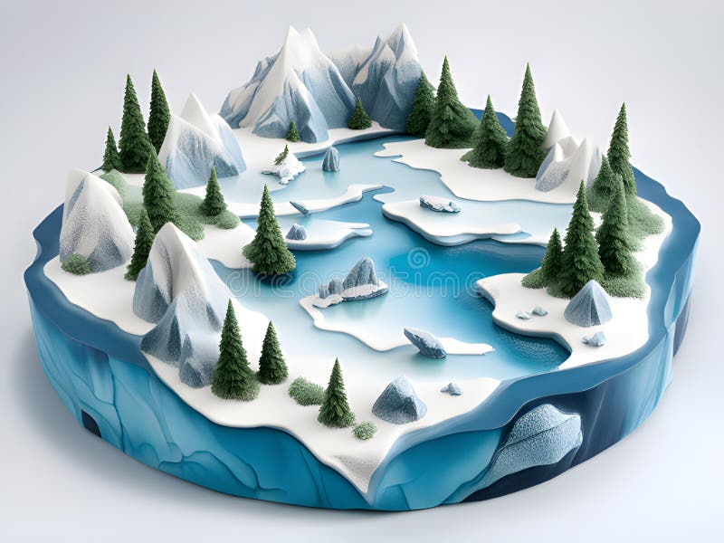 3d Render of Ice and Snow Field Stock Illustration - Illustration of ...
