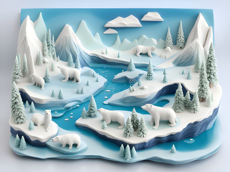 3d Render of Ice and Snow Field Stock Illustration - Illustration of ...