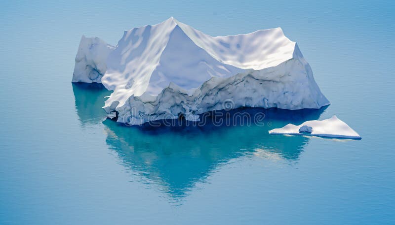 3d Iceberg, Water Level Side View Stock Illustration - Illustration of ...