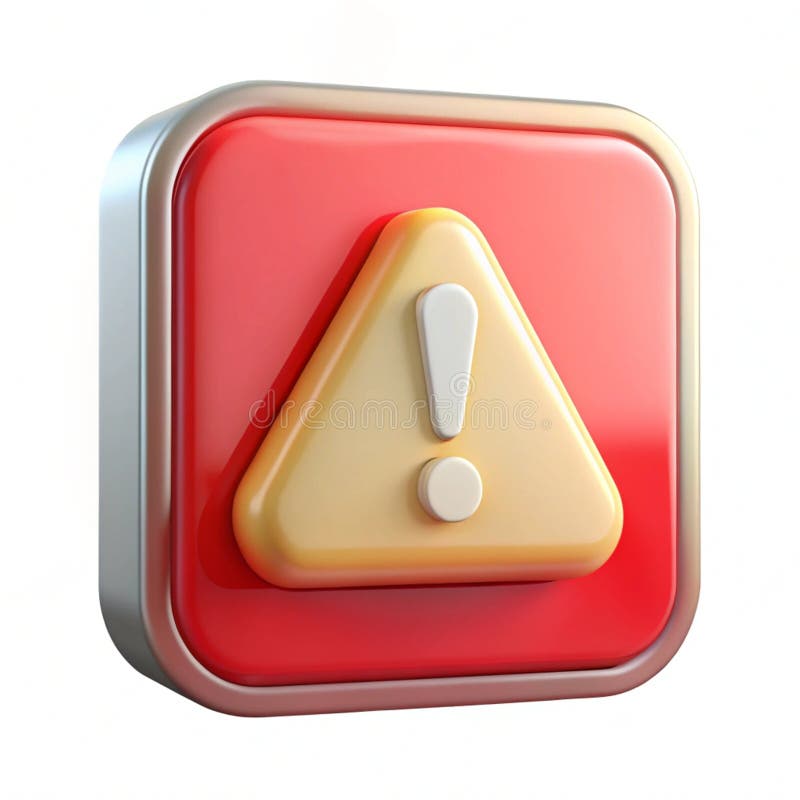 3D Render Icon Alert Design Stock Illustration - Illustration of ...