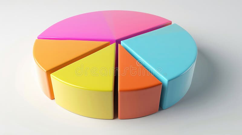 3D Render Icon Area Chart with Vibrant Colors Representing Food ...
