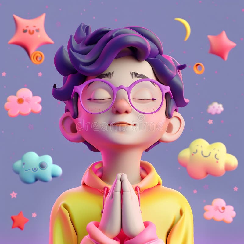 3D Render Icon a Boy Who Dreams about the Future Icon 3d Vision Stock ...