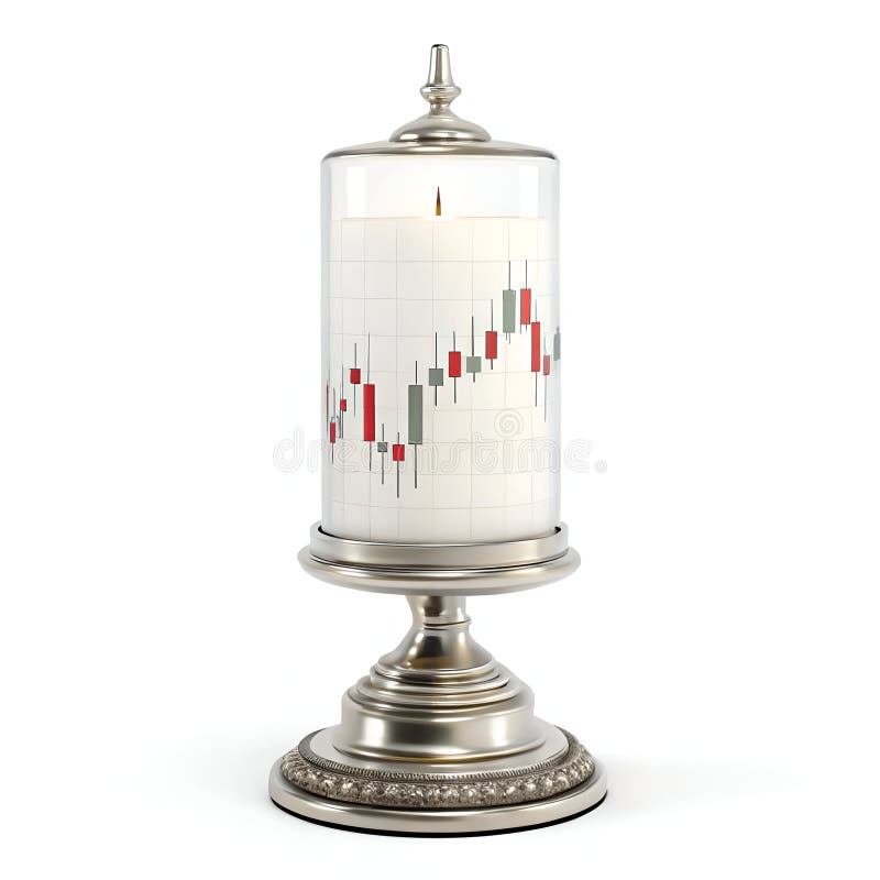 3D Render Icon Candle Chart Stock Illustration - Illustration of ...