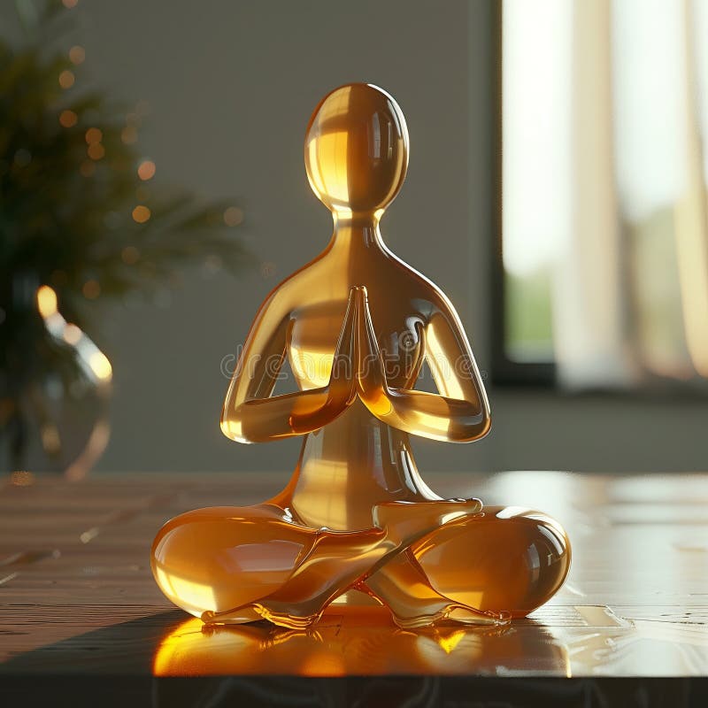 3D Render Icon a Character Practicing Yoga after Work Symbolizing the ...