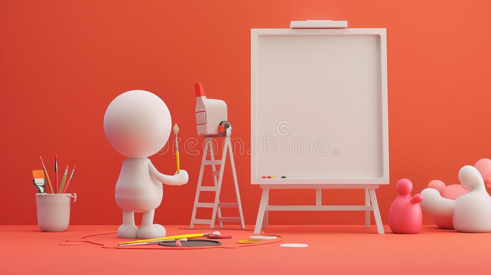 3d Render Icon Clay Style Of A Bar Chart With A Stack Of Clay Blocks Representing Different Data