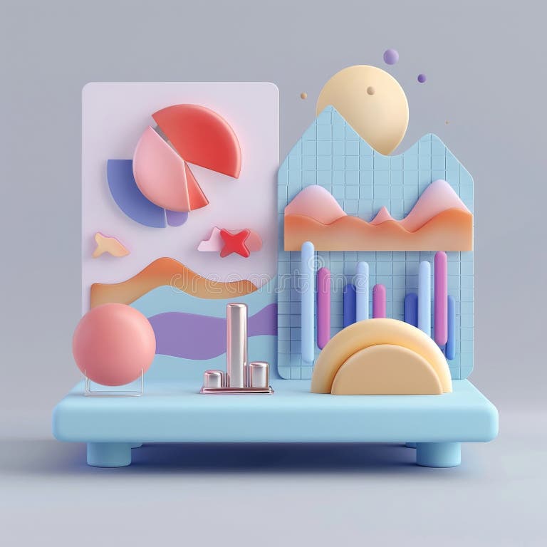 3D Render Icon a Complex Dataset Transformed into a Clear and Concise ...