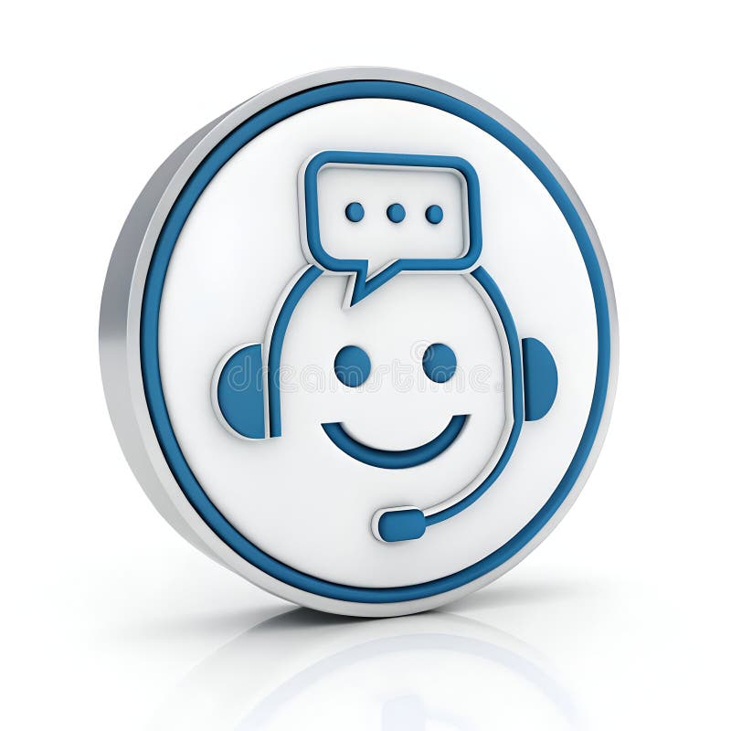 3D Render Icon Customer Support Stock Illustration - Illustration of ...