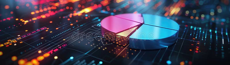 3D Render Icon 3D Pie Chart Rotating and Morphing Representing Business ...