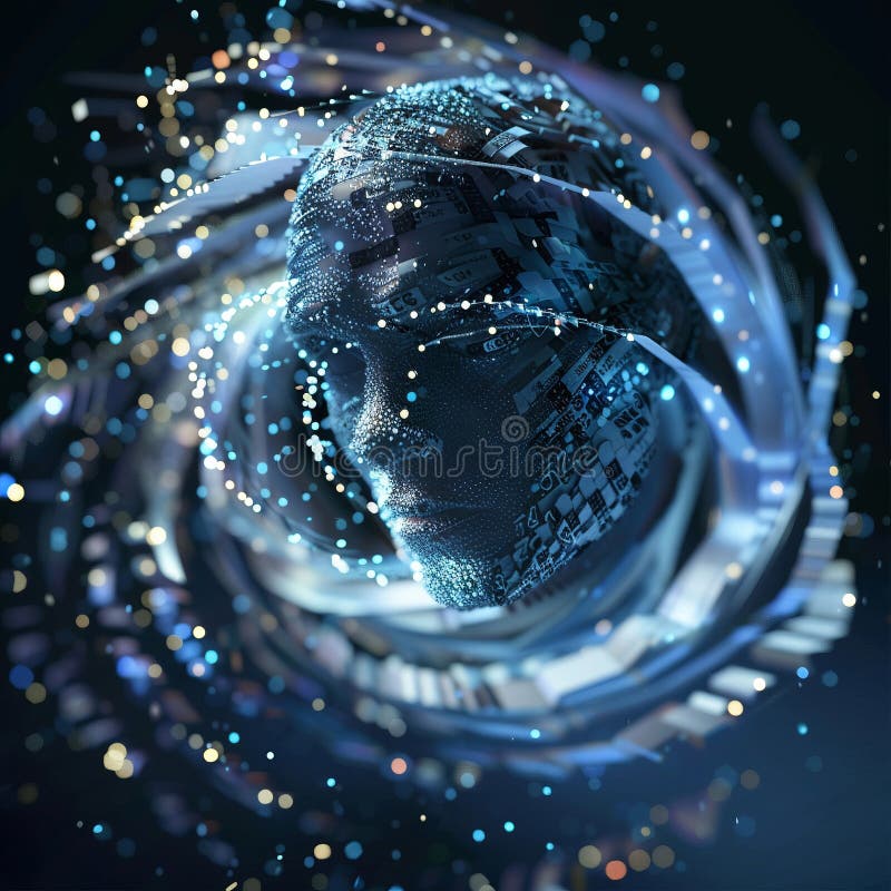 3D Render Icon Globe with Data Streams Flowing Highlighting Big Data ...