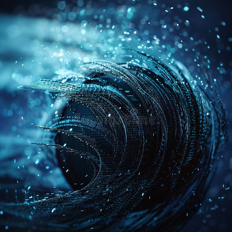 3D Render Icon Globe with Data Streams Flowing Highlighting Big Data ...