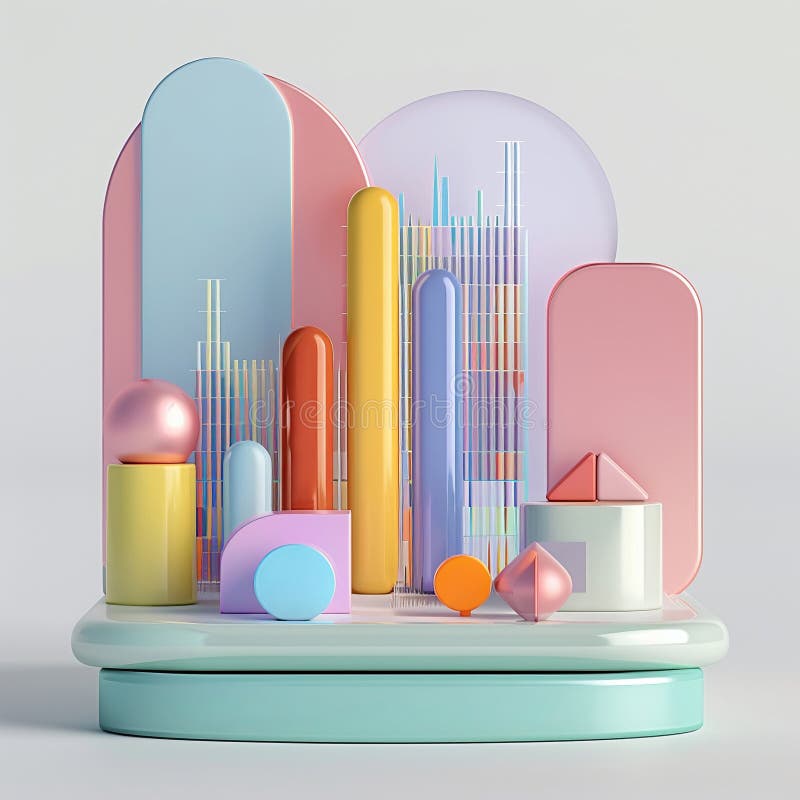 3D Render Icon Histogram with Colorful 3D Elements Showcasing Data ...