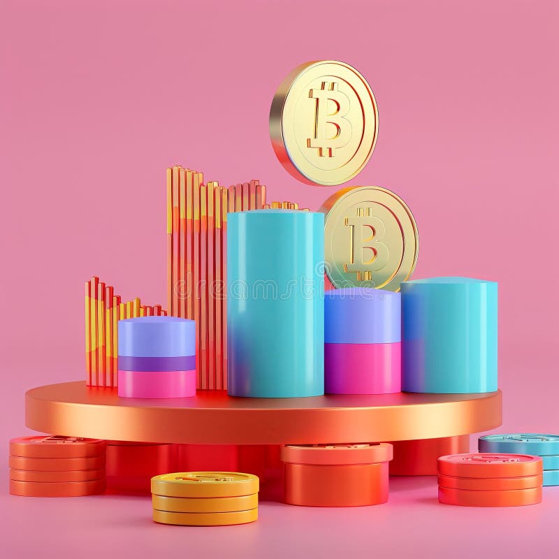 3D Render Icon Histogram with Colorful 3D Elements Showcasing Data ...