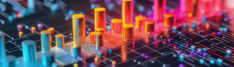 3D Render Icon Histogram with Vibrant 3D Objects Showcasing Data ...