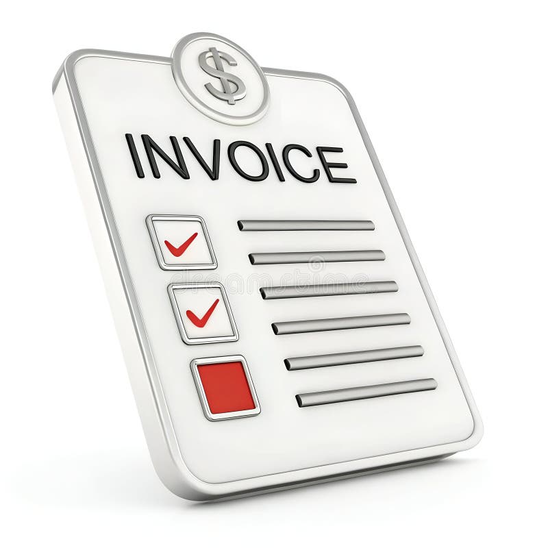 3D Render Icon Invoice stock illustration. Illustration of transaction ...