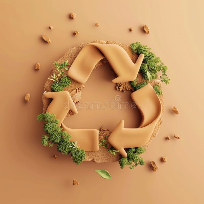 3D Render Icon 8K Circular Economy Models 3D Render Clay Style Isolated ...