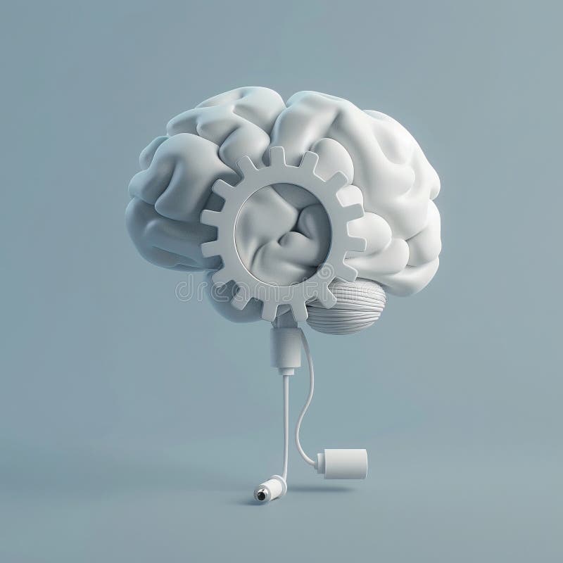 3D Render Icon 8K 3D Model of a Brain with Puzzle Pieces Forming a ...