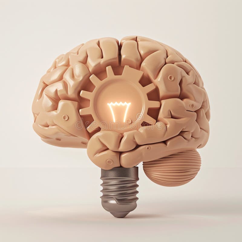 3D Render Icon 8K 3D Model of a Brain with Puzzle Pieces Forming a ...