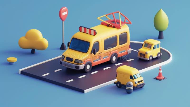 3D Render Icon 8K Smart Transportation Systems 3D Render Clay Style ...