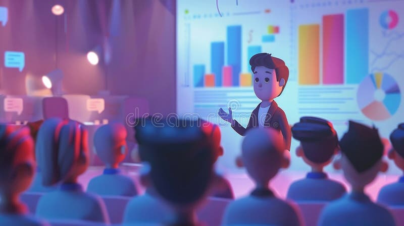 3D Render Icon a Leader Giving a Motivational Speech To a Team with ...