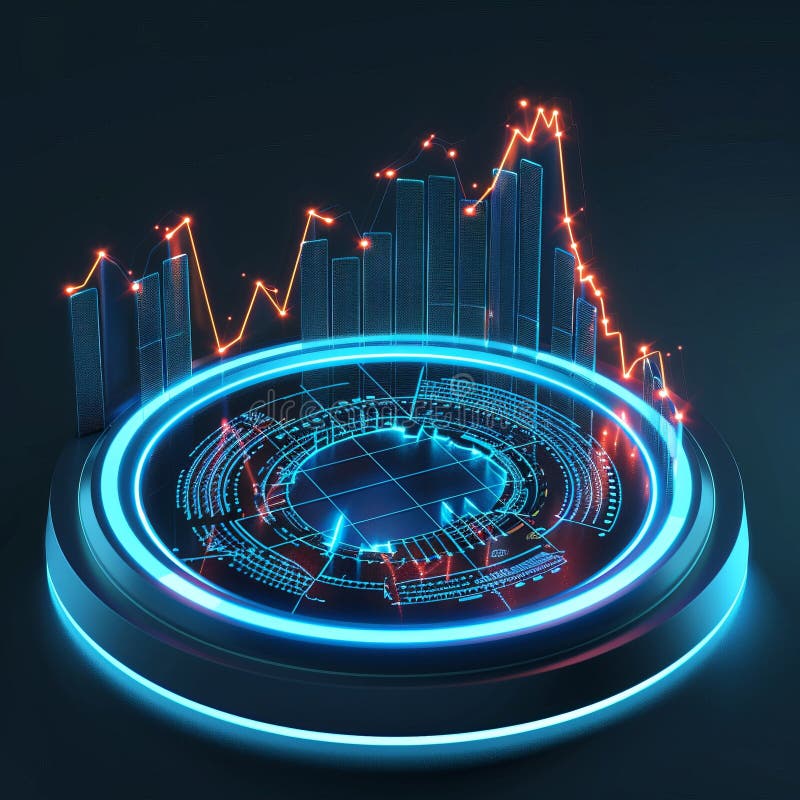 3D Render Icon Line Graph Tracking Energy Consumption with a Playful ...