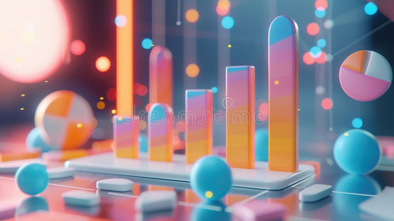 3D Render Icon Line Graph Tracking Energy Consumption with a Playful ...