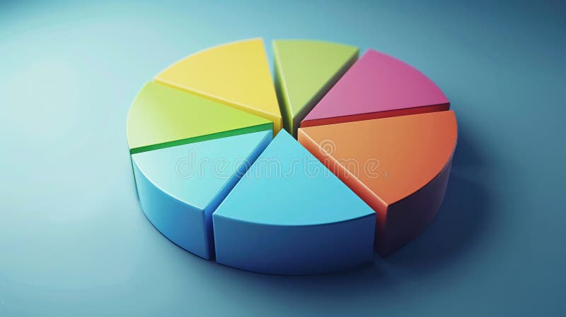 3D Render Icon Pie Chart with Colorful Segments Depicting the ...