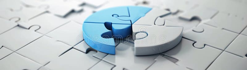 3D Render Icon Pie Chart with Puzzle Pieces Showcasing the Components ...