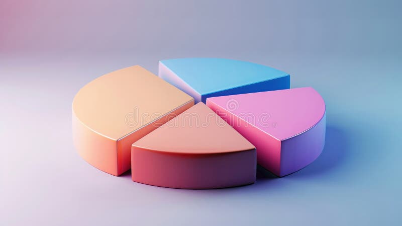 3D Render Icon 3D Pie Chart Rotating and Morphing Representing Business ...
