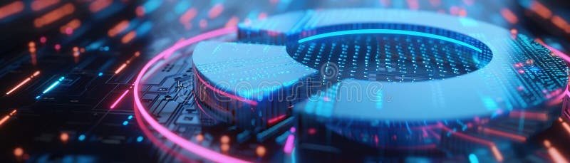 3D Render Icon 3D Pie Chart Rotating and Morphing Representing Business ...