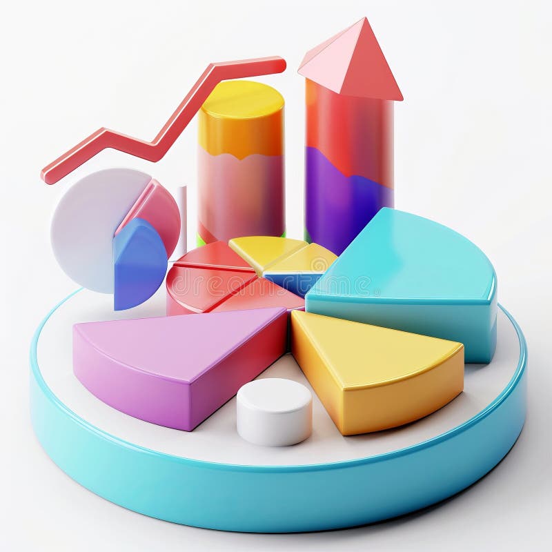 3D Render Icon Pie Chart Showing the Earths Climate with Labeled ...