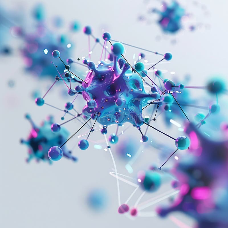 3D Render Icon Scatter Plot with Cute Creatures Interacting on a Solid ...