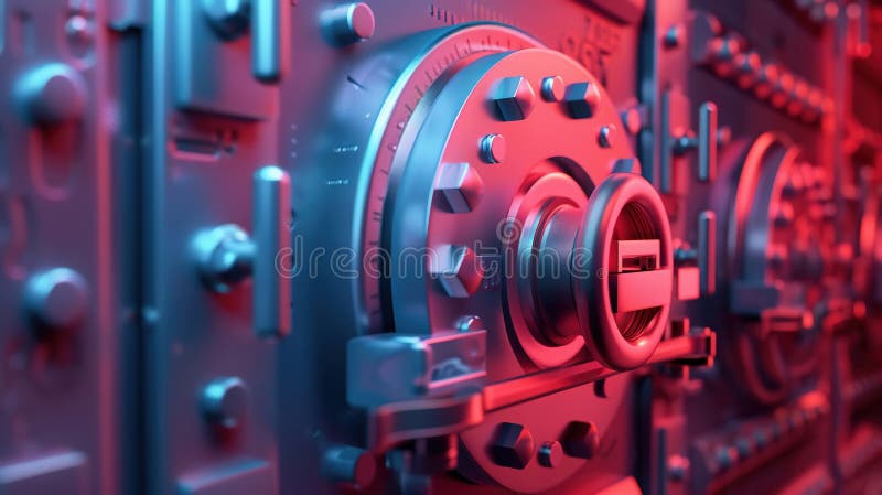 3D Render Icon a Secure Vault Overflowing with Data Symbolizing the ...