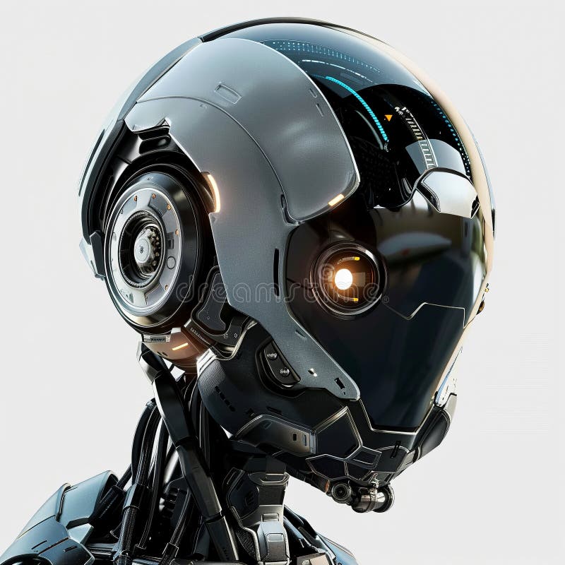 Sentient Robot in Futuristic Room. Generative Ai Stock Illustration ...