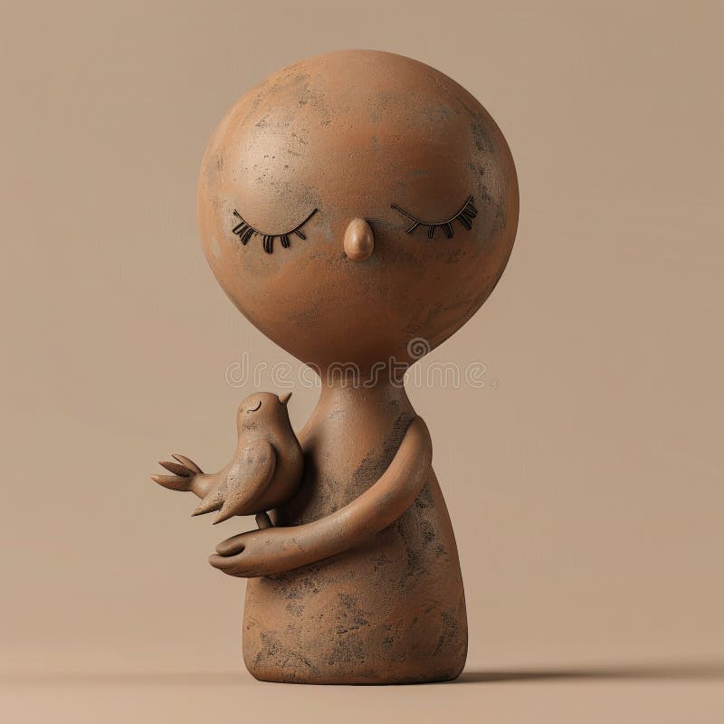 3D Render IconA Clay Character Representing Fire with a Fiery Aura and ...