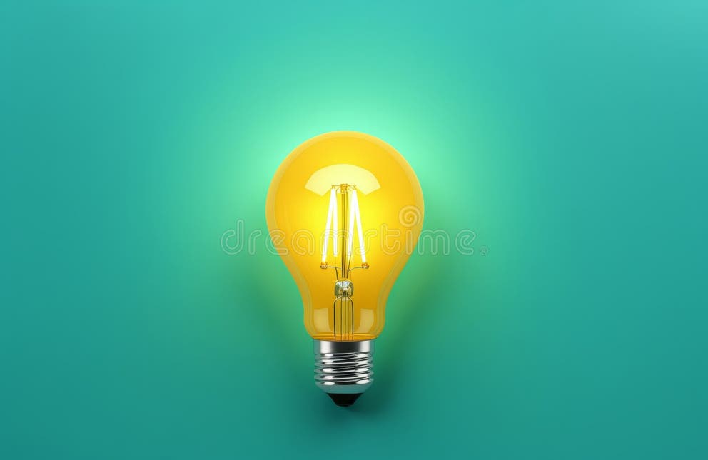 3D Render of Idea Light Bulb Pattern on a Colored Background Stock ...