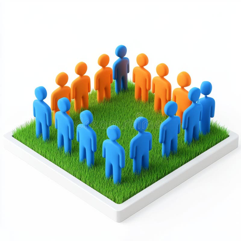 This 3D Render Illustrates a Diverse Group Coming Together on a Green ...
