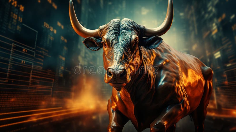 3D Render Illustration of Golden Bull Stock Illustration - Illustration ...