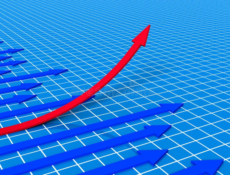 Arrow graph stock illustration. Illustration of blue - 165267227