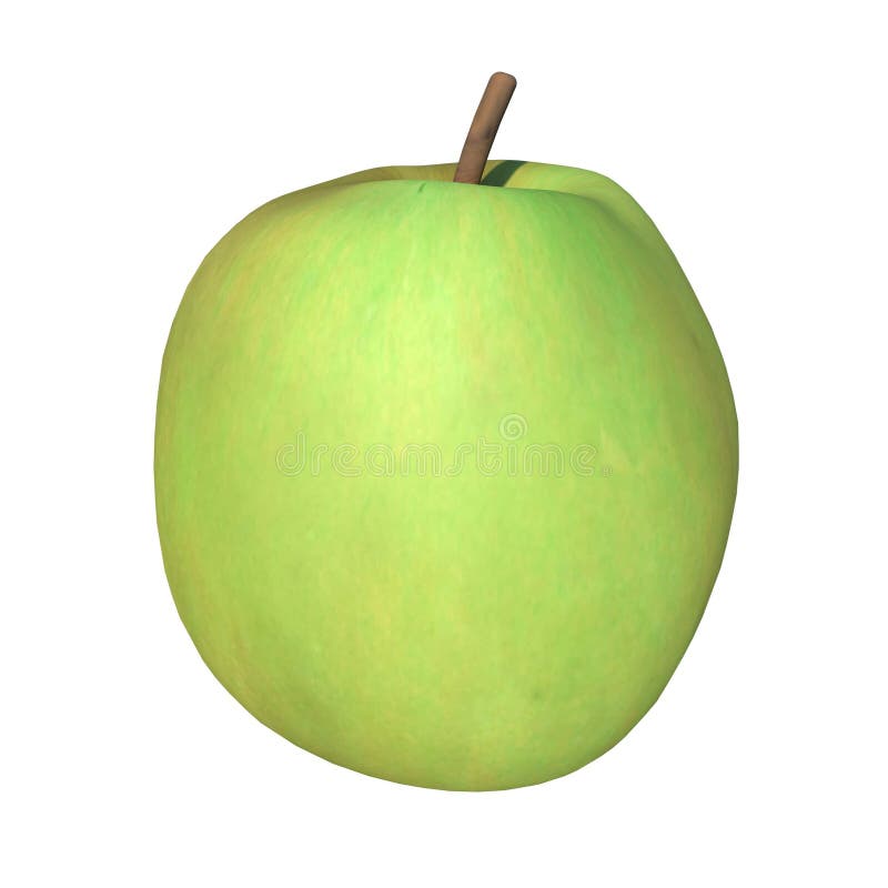 Front View of Food Fruit Vegetable Apple 2 White Background 3D ...