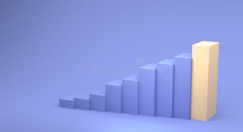 3D Render Illustration of Bar Graph Stock Illustration - Illustration ...