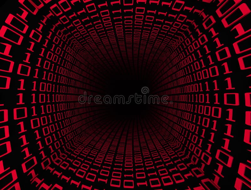 Binary code tunnel stock illustration. Illustration of information ...