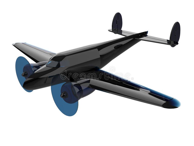 3D Rendering - Black Jet Plane Stock Illustration - Illustration of ...