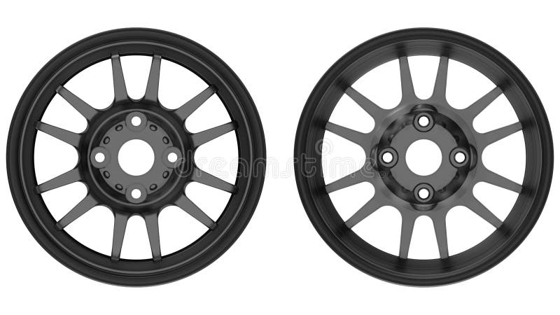 3D Rendering - Black Simple Car Rim Stock Illustration - Illustration ...