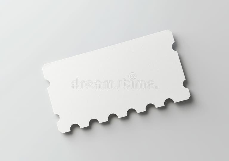 3D Render Illustration of Blank Ticket for Mockup Design or Design ...